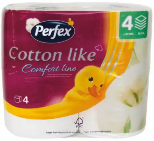 PERFEX Toalet papir Cotton cofort line natural troslojni 4/1