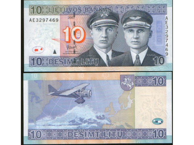 Lithuania 10 Litu 2007. UNC.