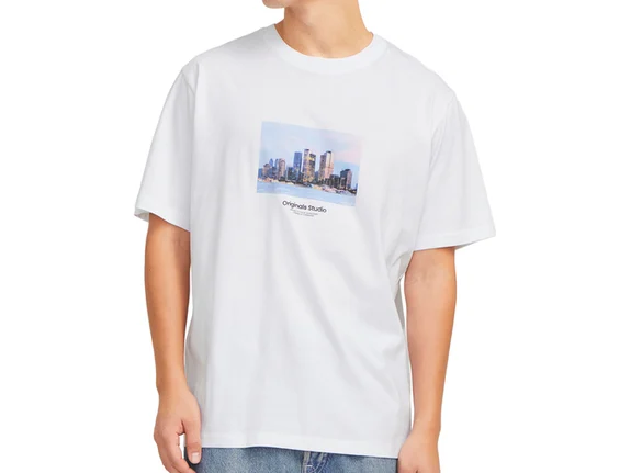 Jack & Jones Muška majica Picture Tee SS Crew Neck SN 12250421-BRIGHTW