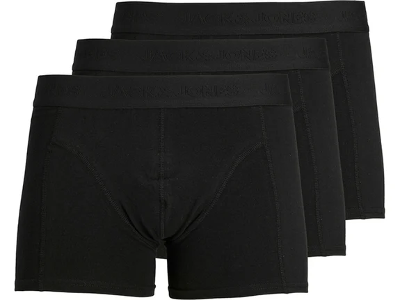 Jack & Jones Muške bokserice Waistband Trunks 3 Pack NOOS 12127816-BLACKBL