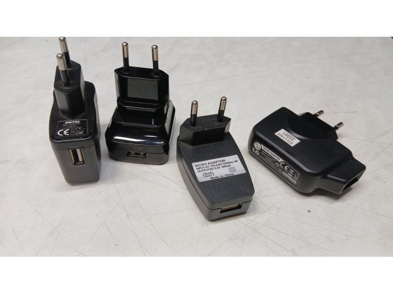 4 punjaca za telefon na usb 5v ispravni od 0,5a do 1a