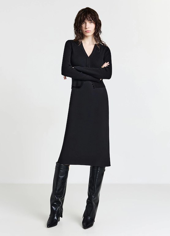 Ribbed cardigan Ultrablack