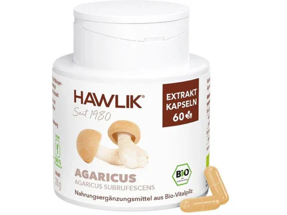 Hawlik Organic Agaricus ekstrakt 60 kapsula - Sunčeva pečurka