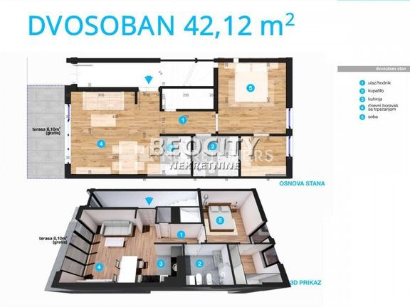 Novi Sad, Telep, Heroja Pinkija, 2.0, 42m2, 105000EUR