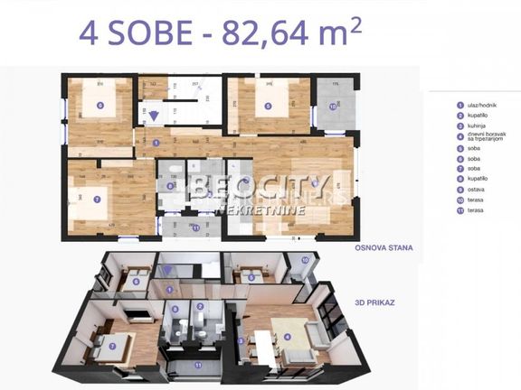 Novi Sad, Telep, Heroja Pinkija, 4.0, 83m2, 207500EUR