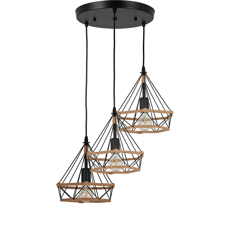 MEGGA, CRAB VISILICA 3R E27 BK ROPE, 010370