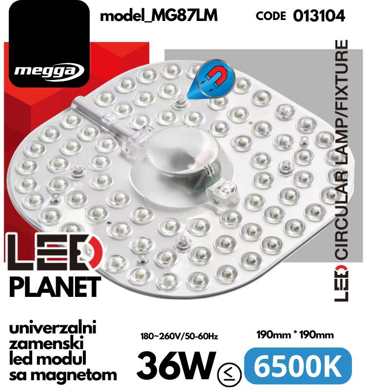 MEGGA, PLANET LED MODUL KVADRAT 36W 6500KM, 013104