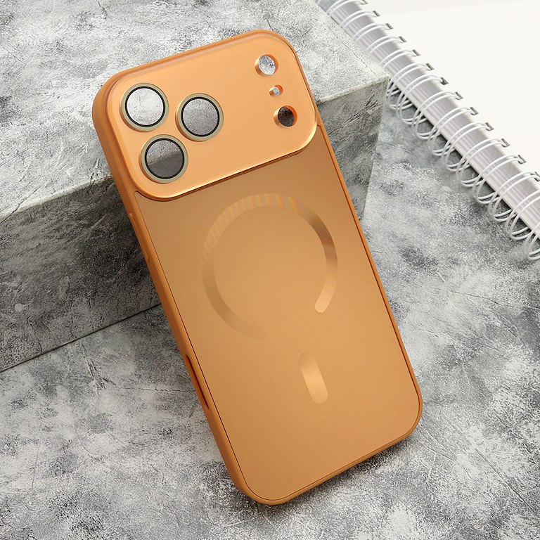 Zastitna maska (futrola) COLOR METAL Magsafe - iPhone 17 Pro Max (6.9) narandzasta (MS)