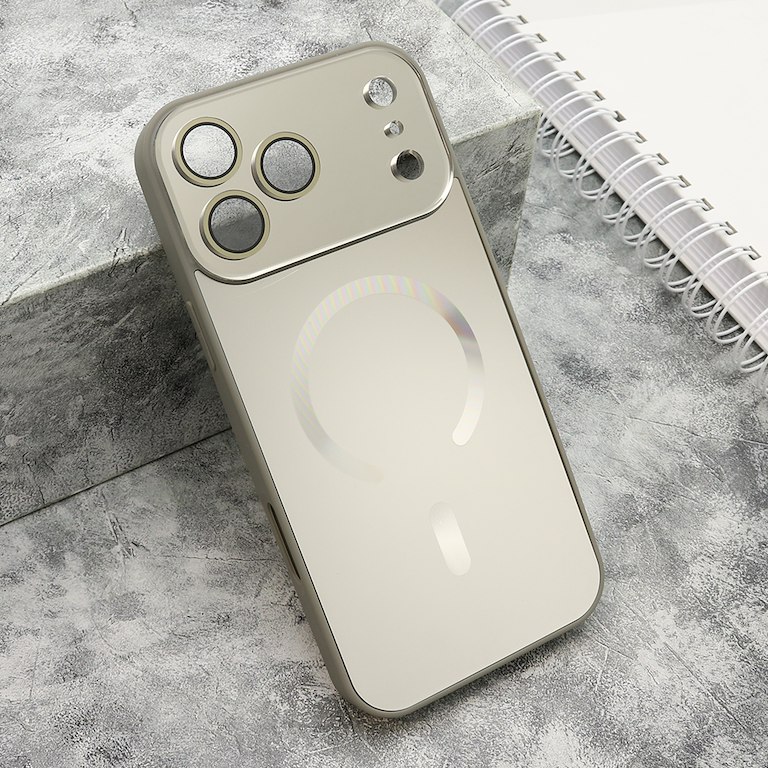 Zastitna maska (futrola) COLOR METAL Magsafe - iPhone 17 Pro Max (6.9) siva (MS)