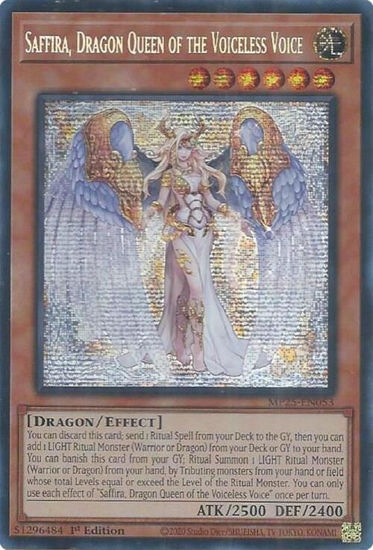 Saffira, Dragon Queen of the Voiceless Voice - MP25-EN053 - Prismatic Secret Rare 1st Edition