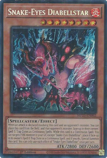 Snake-Eyes Diabellstar - MP25-EN062 - Prismatic Secret Rare 1st Edition