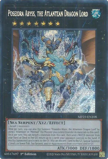 Poseidra Abyss, the Atlantean Dragon Lord - MP25-EN108 - Prismatic Secret Rare 1st Edition