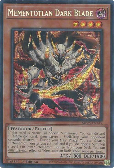 Mementotlan Dark Blade - MP25-EN145 - Prismatic Secret Rare 1st Edition