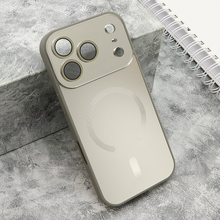 Futrola COLOR METAL Magsafe za iPhone 17 Pro siva (MS)