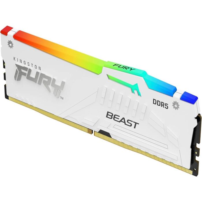Memorija KINGSTON 16GB/DIMM/DDR5/5200MHz/CL40/FURY Beast RGB/bela