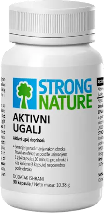 STRONG NATURE
AKTIVNI UGALJ kapsule - dodatak ishrani, 30 kom
Dodatak ishrani