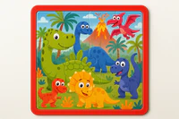 Slagalica sa Dinosaurusima Fun Puzzles - Edukativna Igracka za Decu 1+1 gratis