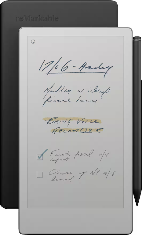 reMarkable - Paper Pro Move - 7.3" Paper Tablet with Marker Plus and Premium Leather Book Folio - Black