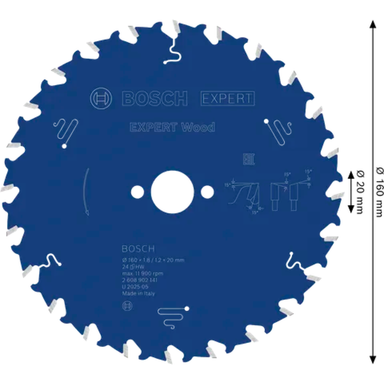 Bosch – EXPERT List kružne testere za drvo 160x20x1.8/1.2x24T – 2608902141