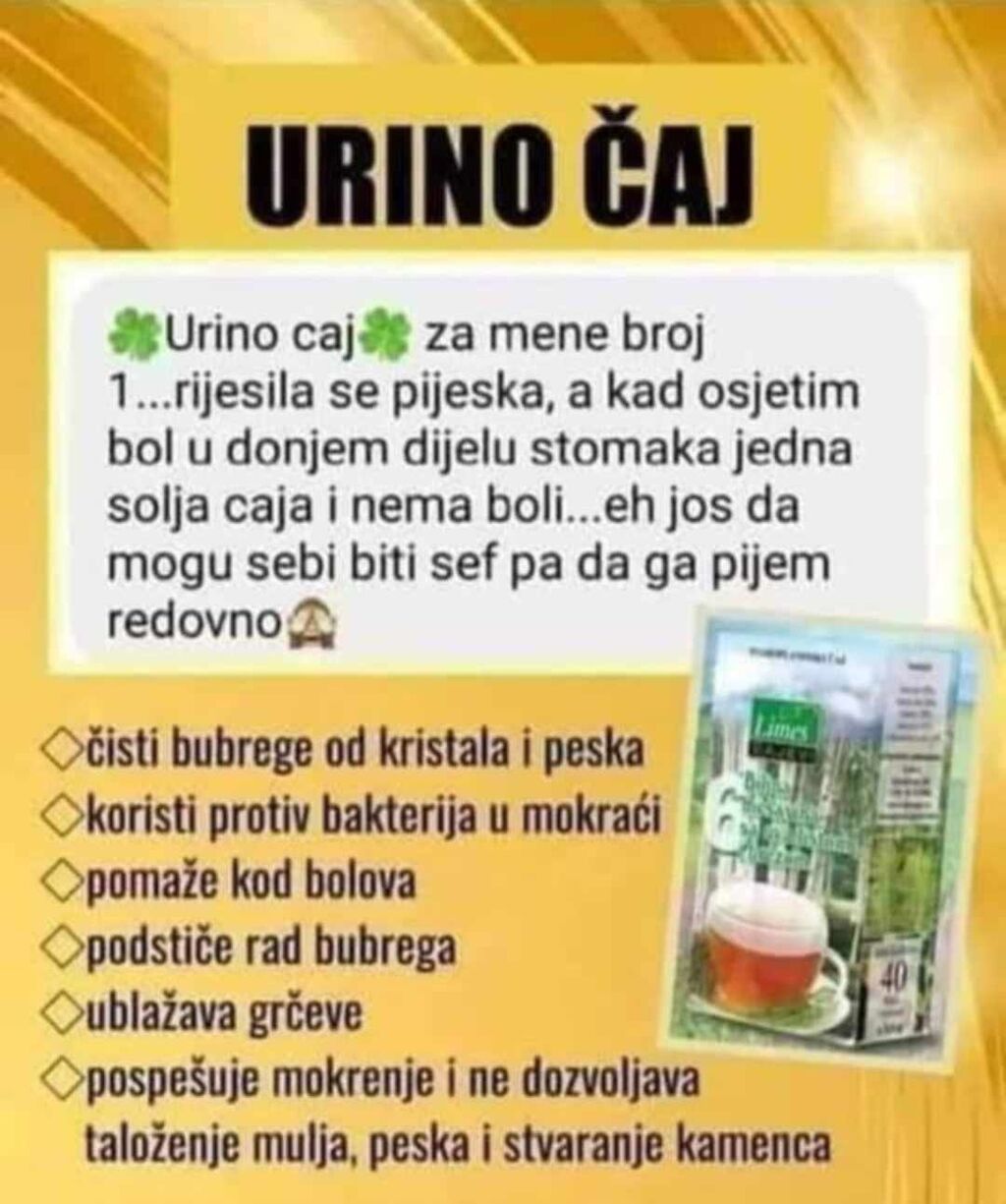 Koristi se protiv bakterija u mokraći. Mešavina odabranog bilja ima