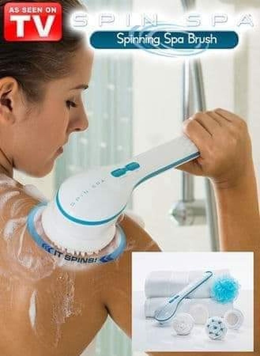 Spin Spa četka za telo dolazi u obliku elegantno dizajnirane glave za