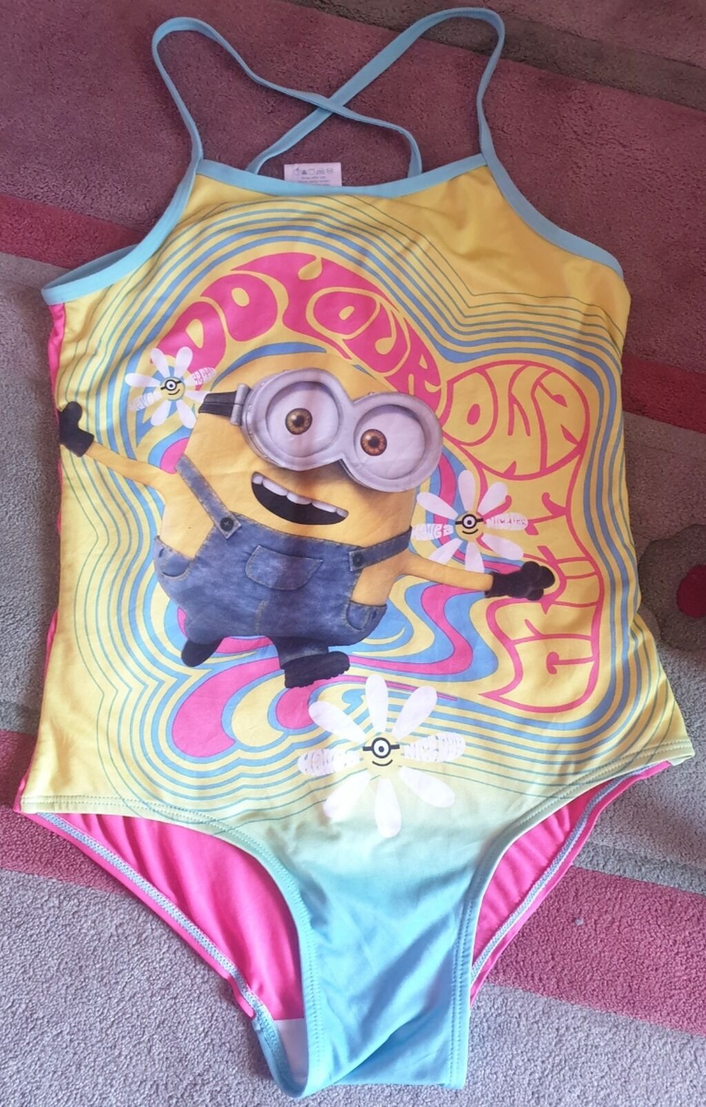 MINIONS kupaći kostim dečiji, za devojčice, iz jednog dela. Piše 14
