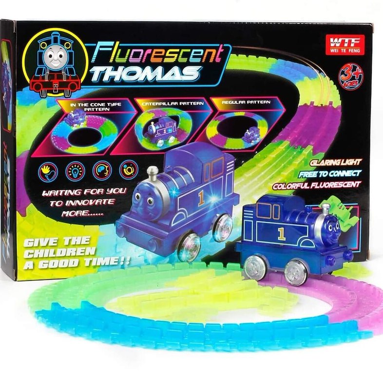 Thomas the Train Fluorescentna pruga sa omiljenom lokomotivom -