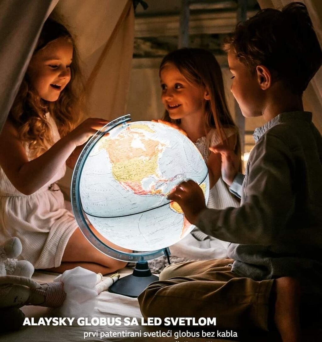 Alaysky Globus BEZICNI sa LED svetlom na baterije 25cm - Globus sa