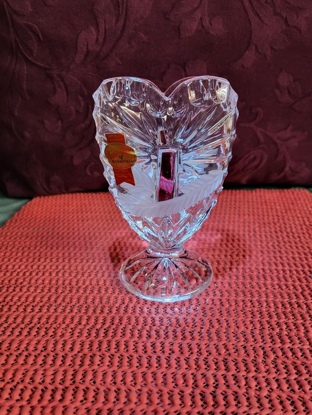 Vaza nova rucni rad Anna Huite. kristal,led,brusen kristal. 70te