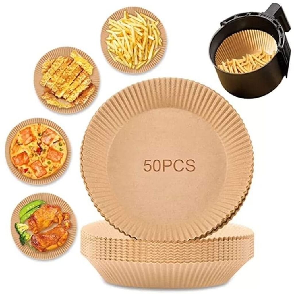 Cena 940 din Papir za pecenje za fritezu 50 komada Silikonsko uljani