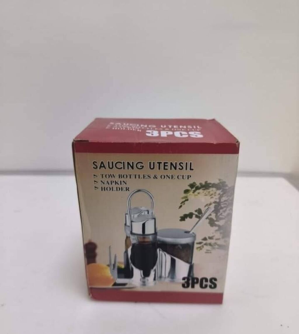 Trodelni set za ulje,sirće,začine,držač za salvete Pogodan i