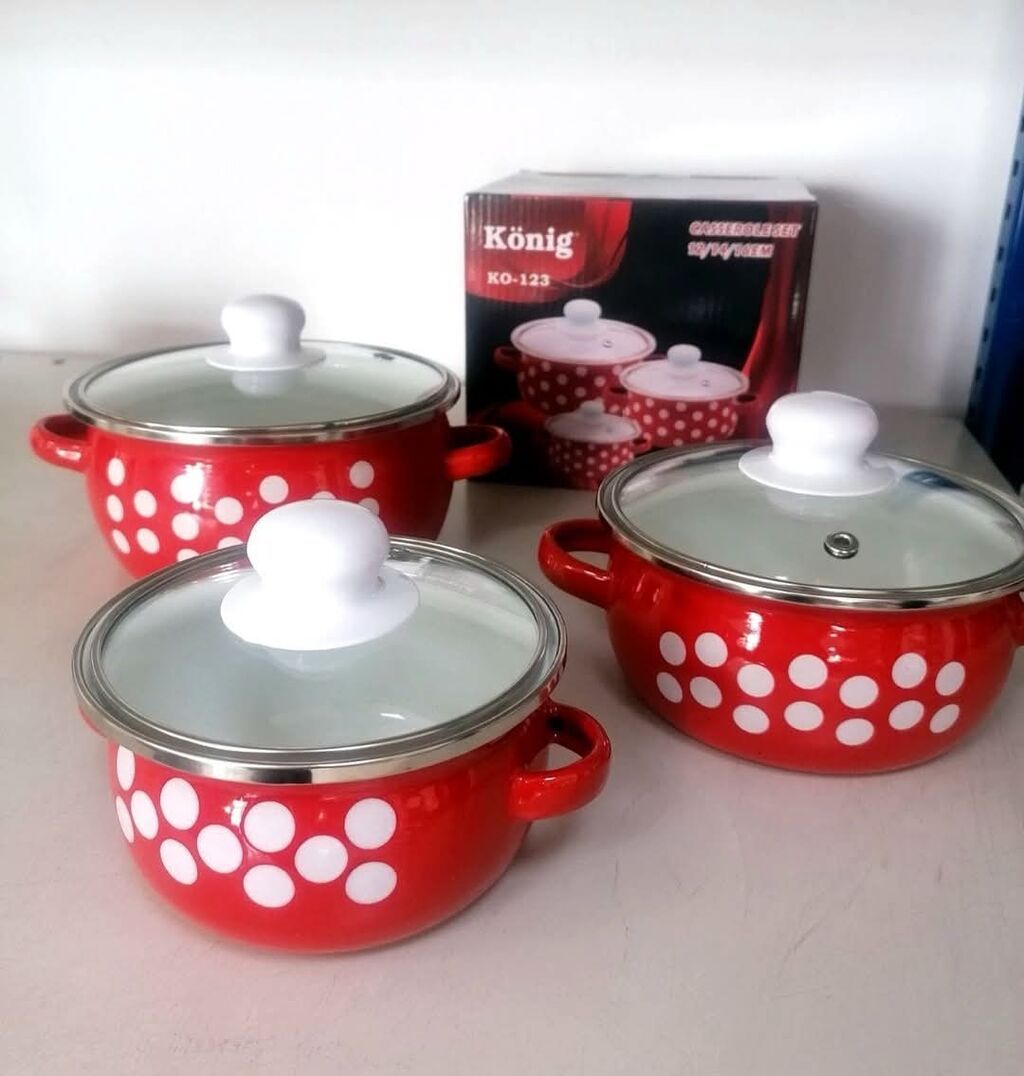 Set malih emajl šerpica Konig - 2500 din 0,3l 0,5l 1l