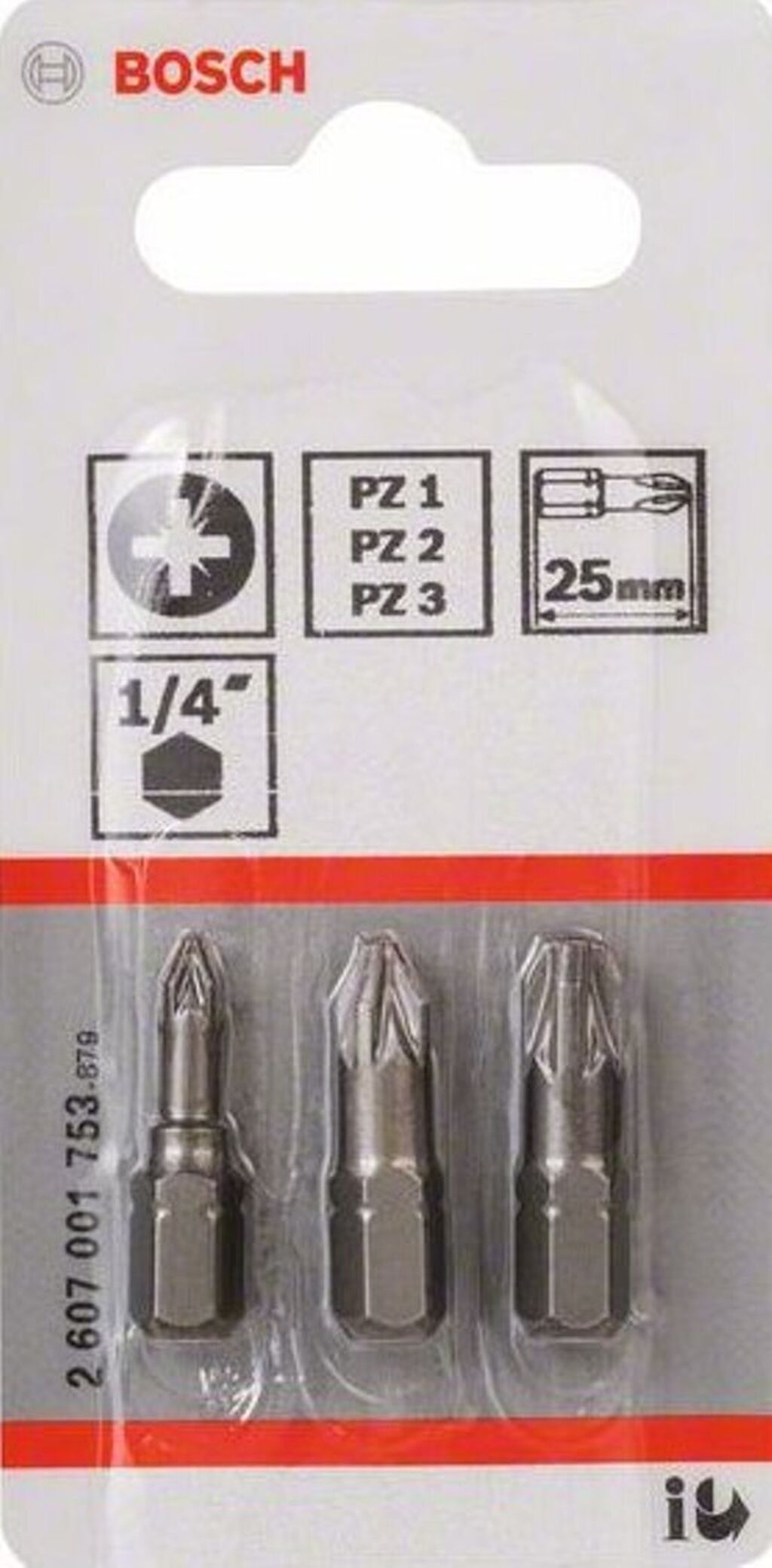 3-delni set bitova Extra-Hard (PZ) - PZ1; PZ2; PZ3; 25 mm