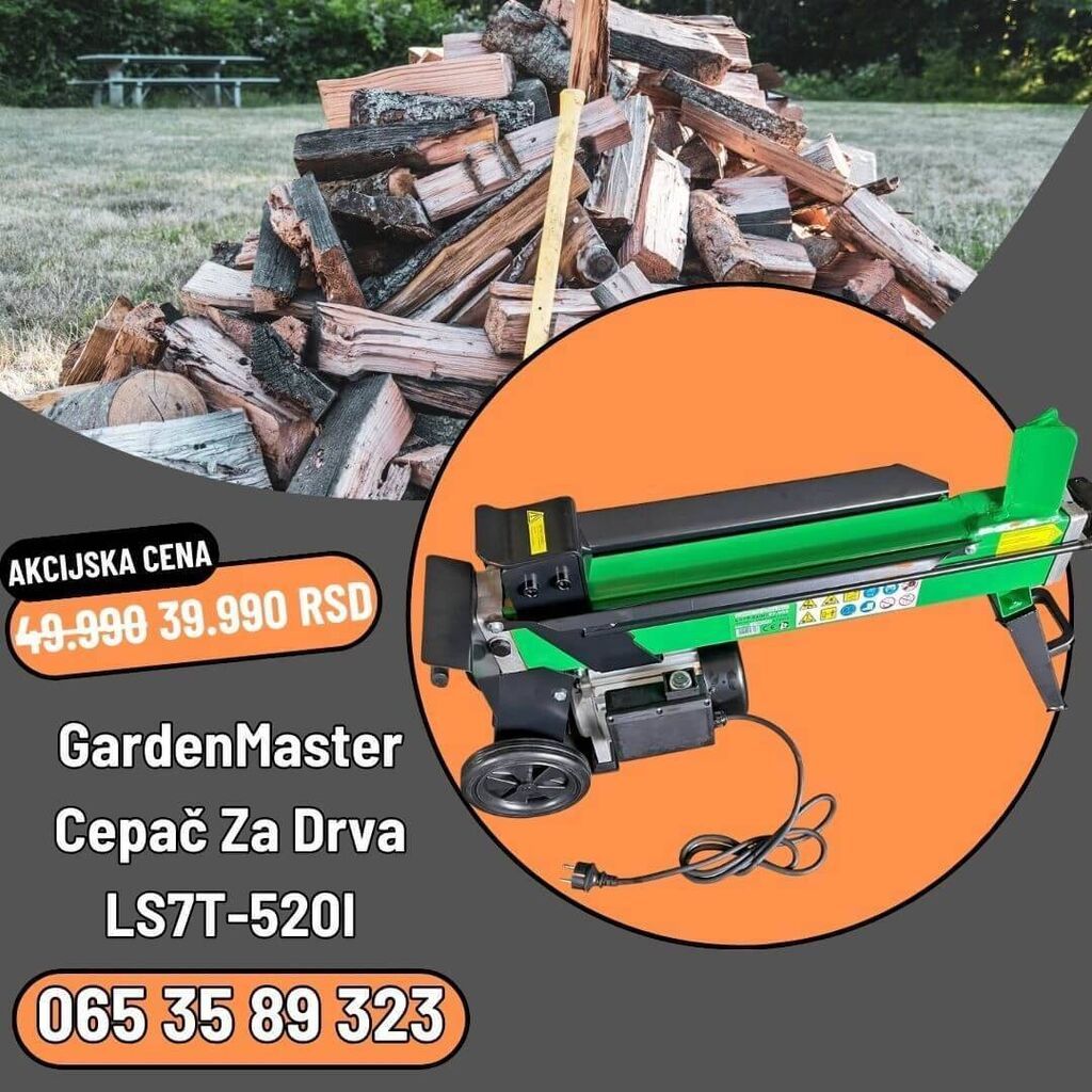 GardenMaster Cepač Za Drva LS7T-520I Sila potiska: 7 tona Dužina
