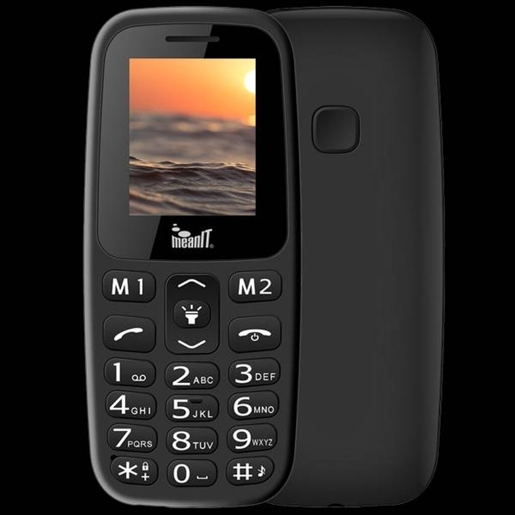 Meanit Mobilni telefon, 1.77 ekran, Dual SIM, BT, SOS dugme, Crni