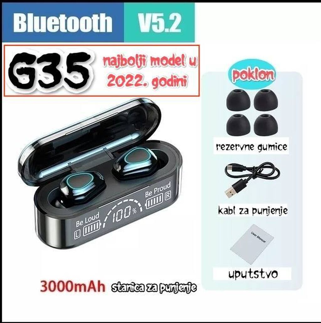 AKCIJA !!! G35 bluetooth bežične slušalice Cena samo 1600 din. +