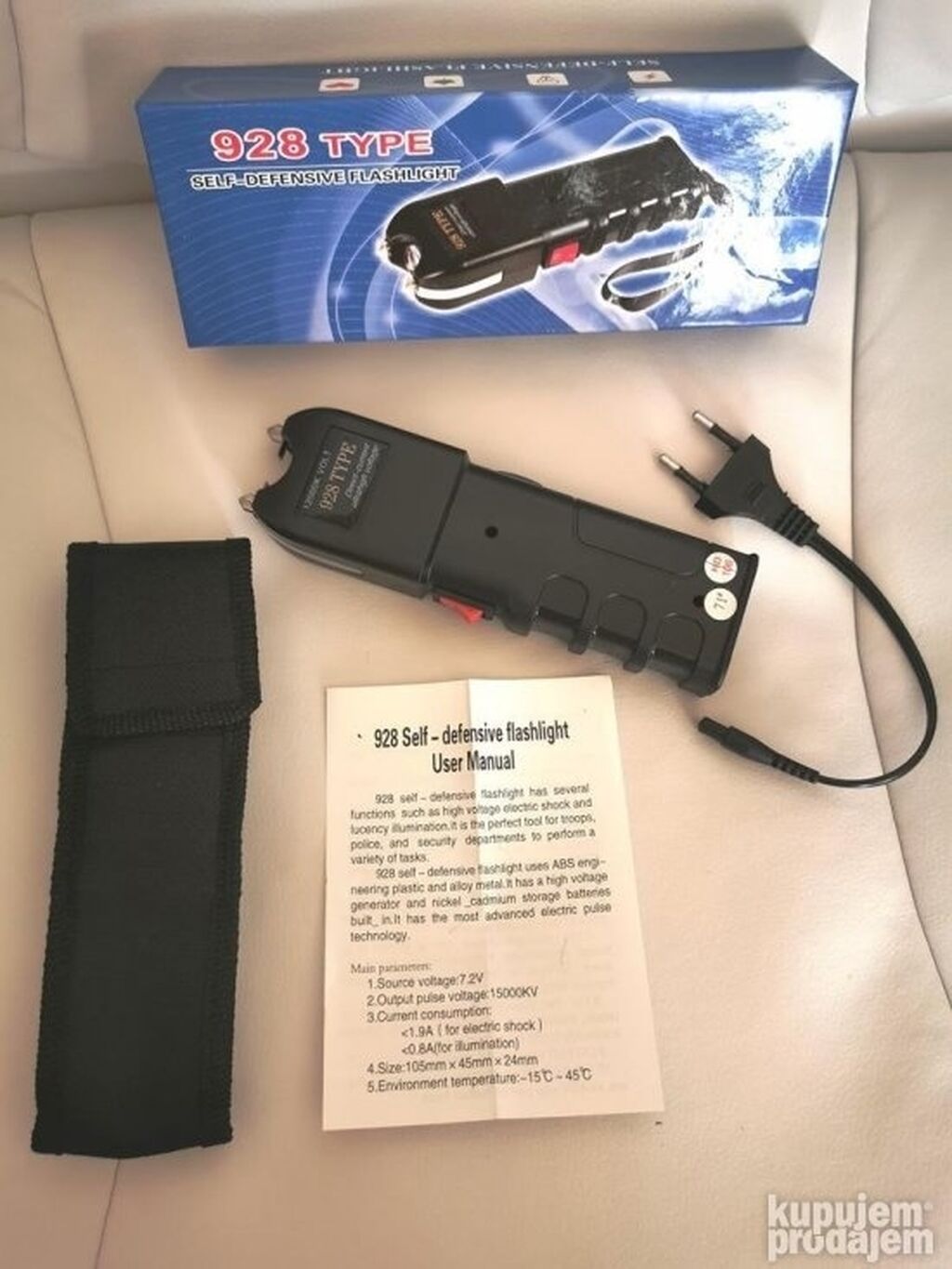 Elektrošoker 928 -led lampu, vrlo korisnu za nocne uslove -futrolu u