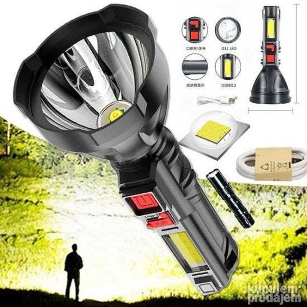 Takticna super jaka baterijska LED lampa 100000lm Karakteristike