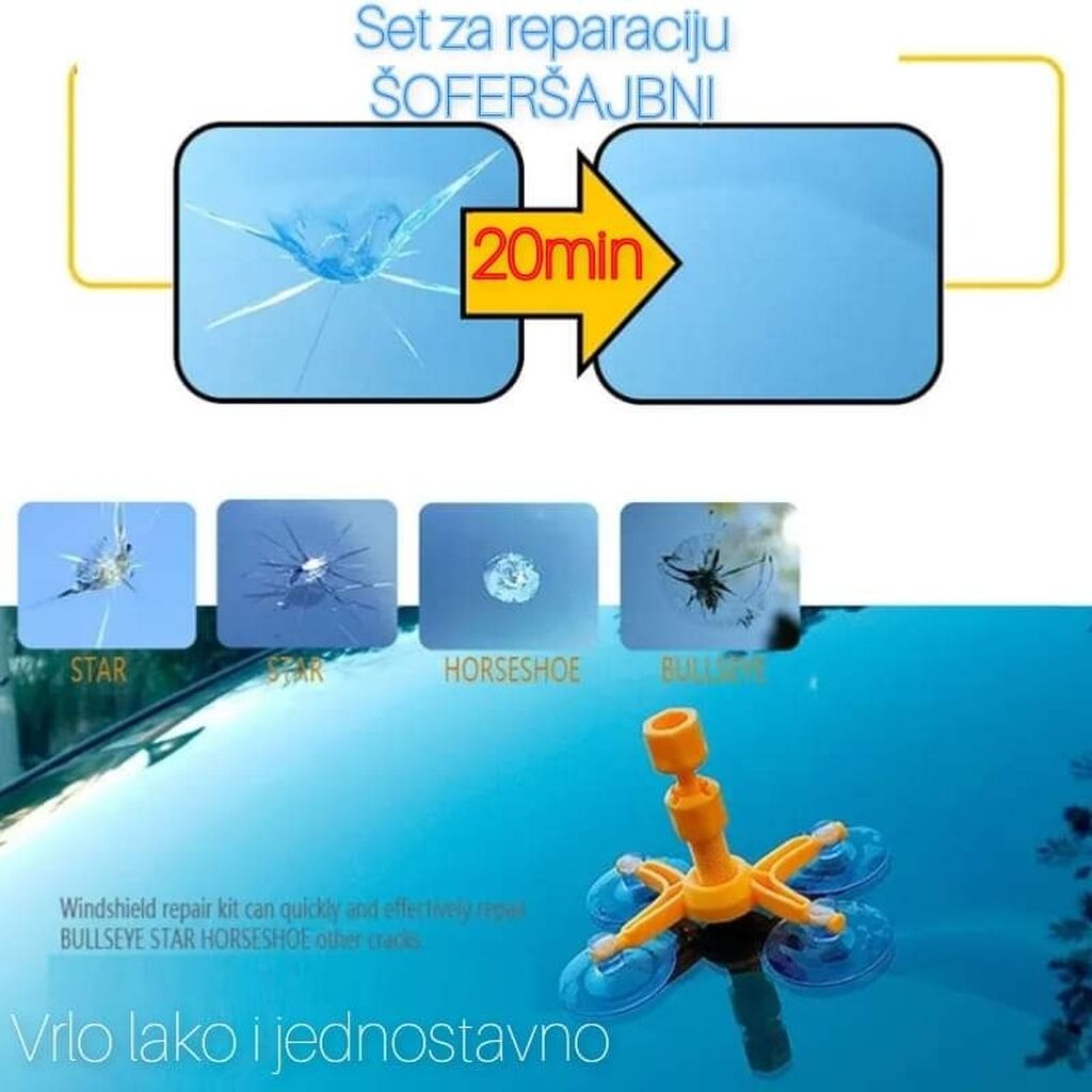 Cena 1200 din Set za reparaciju vetrobranskog stakla / šoferke