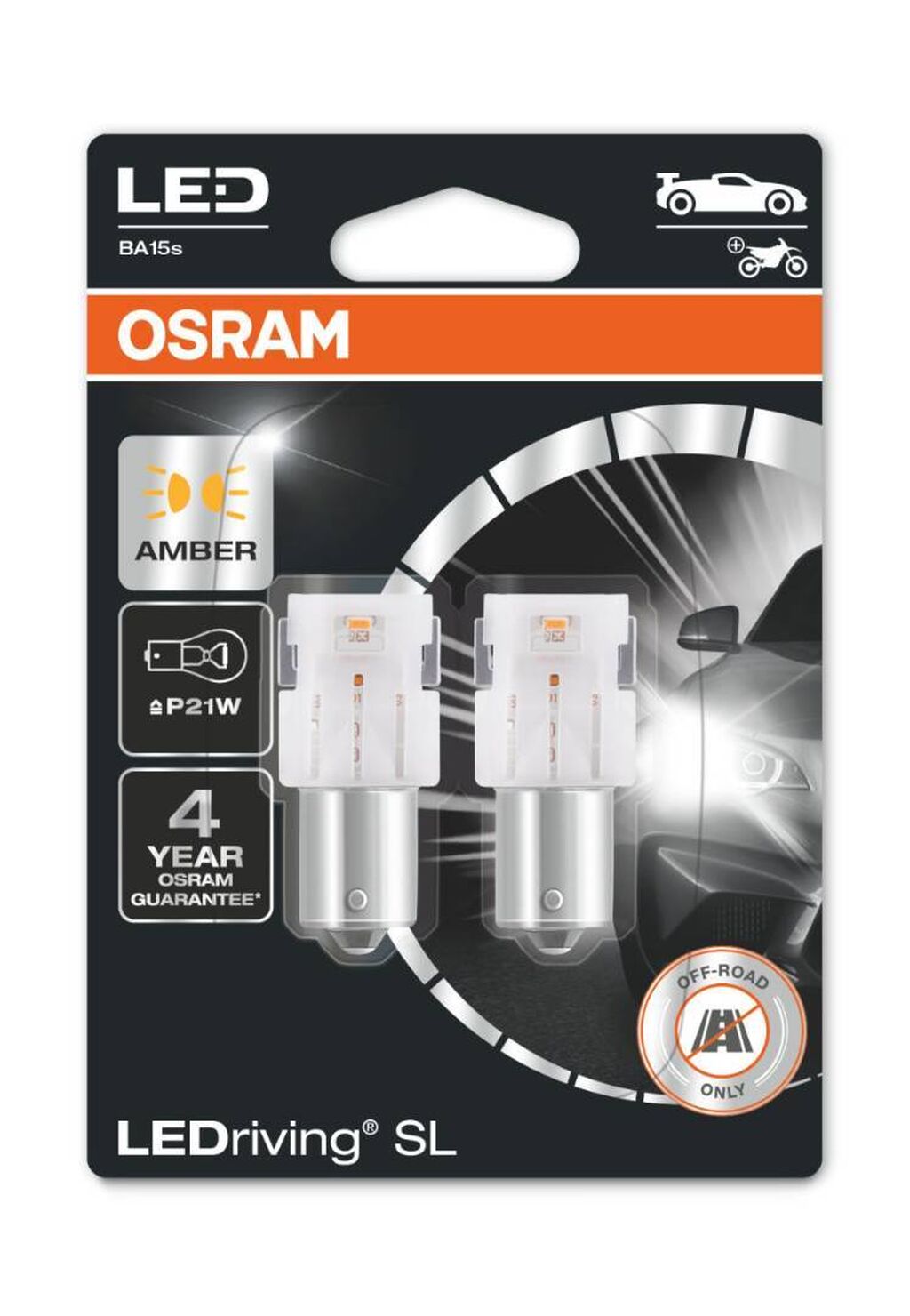 LED automobilske sijalice OSRAM LEDriving SL P21W Yellow 7506DRP-02B