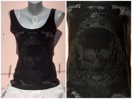 Bershka plis/til tunika sa skull printom XS/S