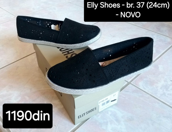 Elly Shoes baletanke espadrile crne br. 37 - NOVO