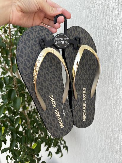 Michael Kors papuce - braon / zlatne
