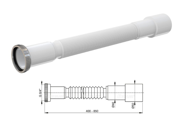 PODSIFON 6/4 – Ø40/50 SA METALNIM HOLENDEROM – ALCA A78