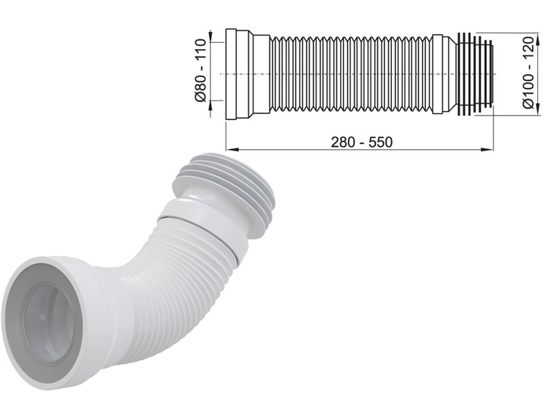 WC PRIKLJUČAK BALTIK 280-550MM – ALCA A97N