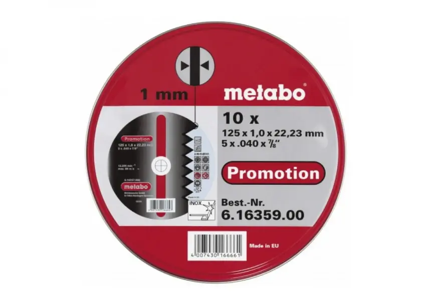 Metabo rezna ploca fi125x10 mm metal/inox 10 kom u konzervi Promotion