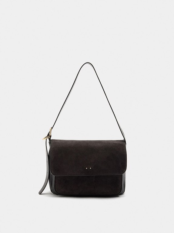 CROSSBODY BAG WITH LEATHER DETAILS