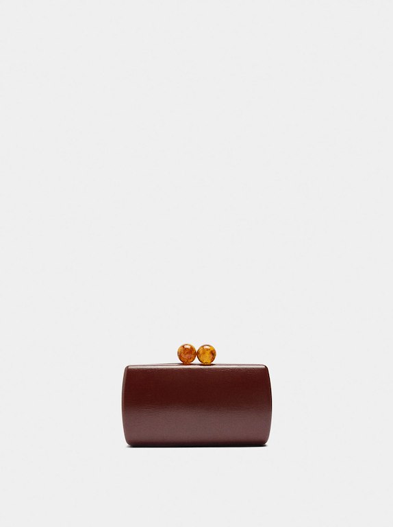 PARTY CLUTCH WITH KISS-LOCK CLOSURE