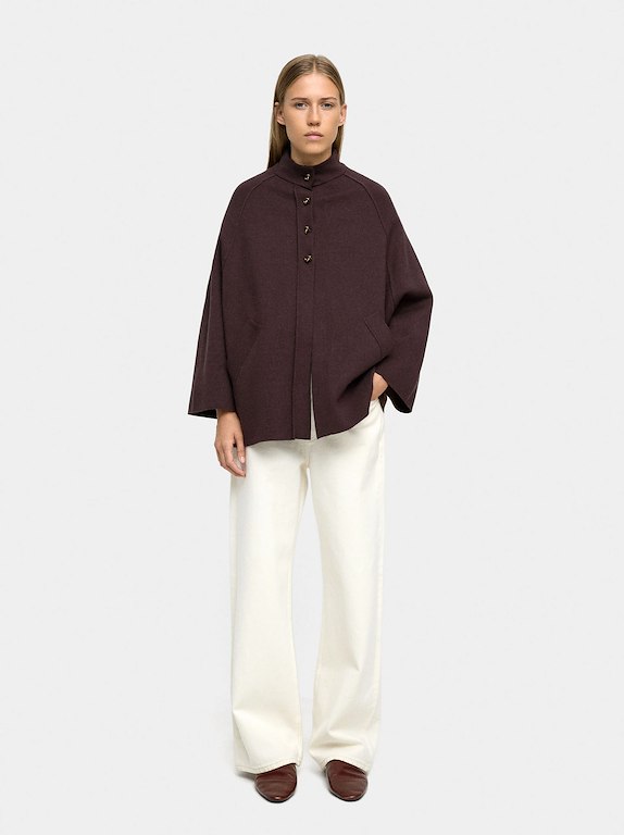 KNIT PONCHO WITH HIGH NECK