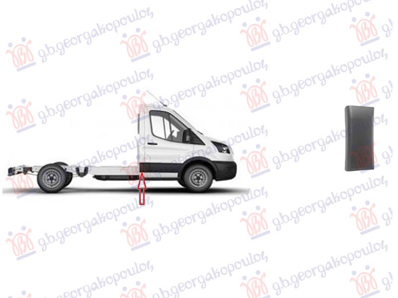 LAJSNA STUBA PREDNJIH VRATA SIVA (ZADNJI DEO) (OTVORENA KAROSERIJA) Desna str. FORD TRANSIT (2019-) (OEM: 1842992, 1845702, BK31-D29396-AA5CND)